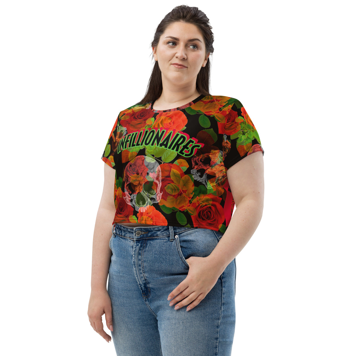 INFILLIONAIRES All-Over Print Crop Tee – Infinite Clothing Club